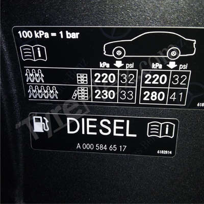 Tyre Pressure for Mercedes-Benz E-Class (32-32psi), Tyre Air Pressure